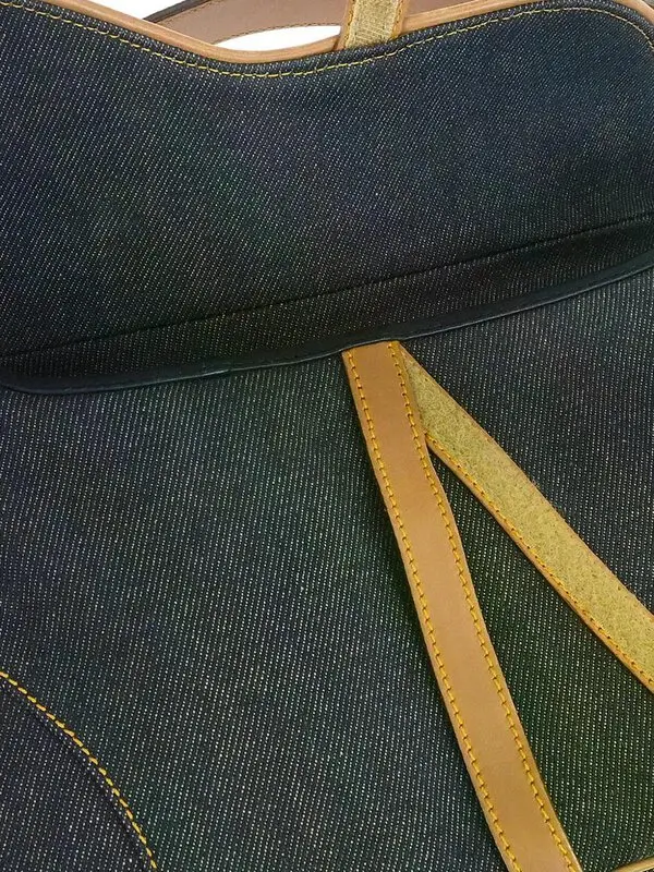 Dior 2001 Saddle Denim Shoulder Bag - Blue
