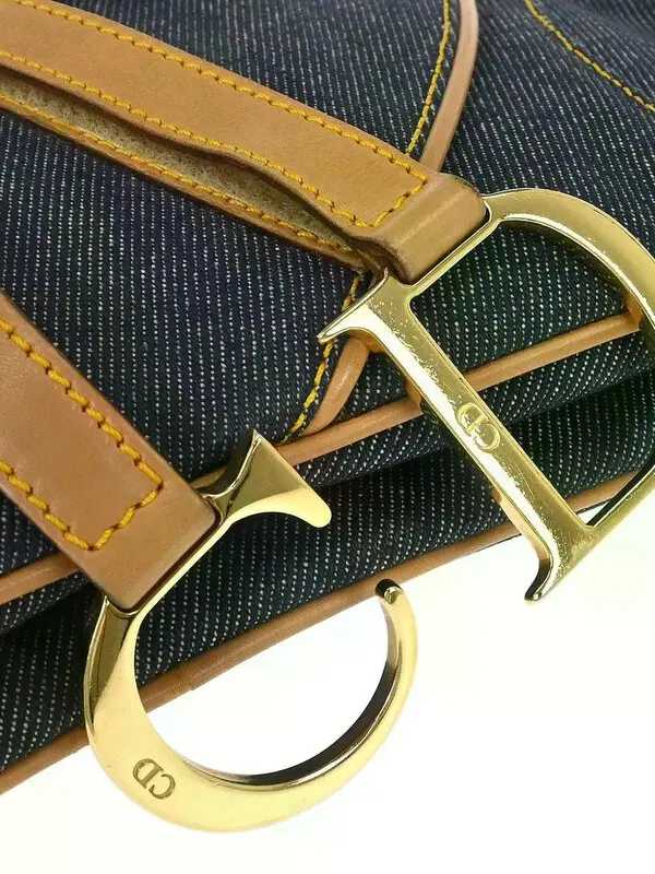 Dior 2001 Saddle Denim Shoulder Bag - Blue