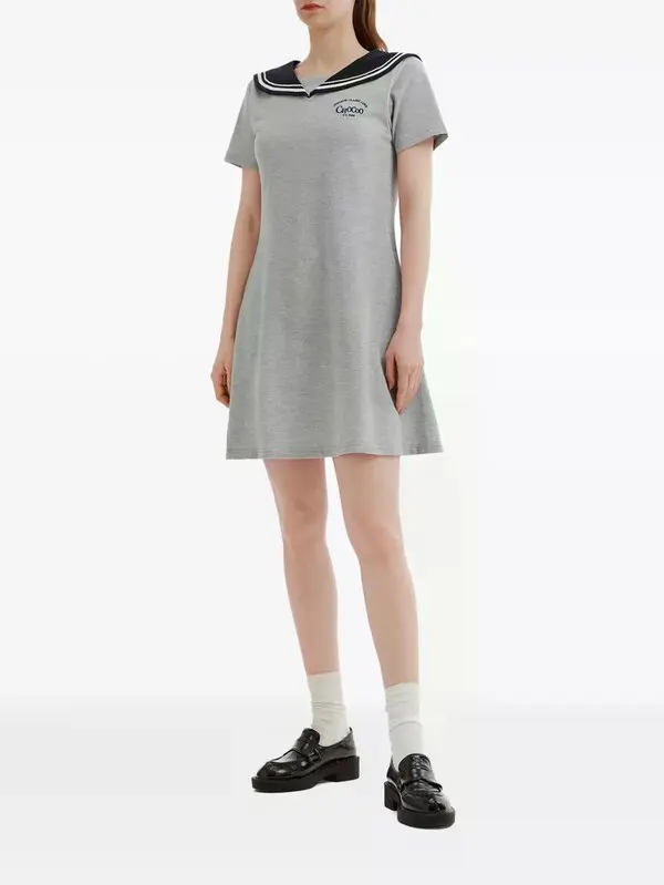 CHOCOOLATE Sailor Collar Short Sleeve Dress