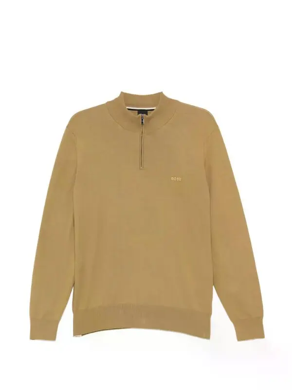 BOSS Logo-embroidered Jumper - Neutrals
