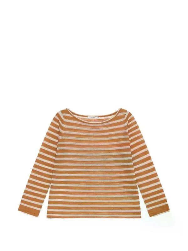 Malìparmi Striped Boat-neck T-shirt - Brown
