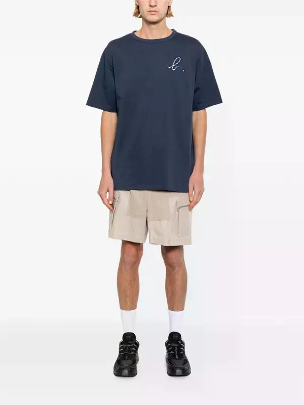 AGNES B. Logo-embroidered T-shirt - Blue