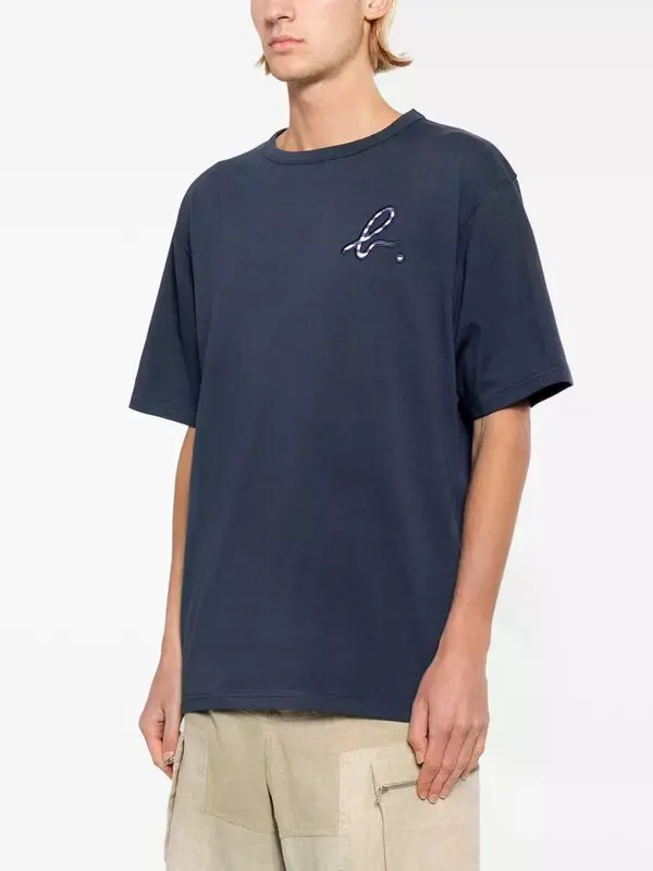 AGNES B. Logo-embroidered T-shirt - Blue