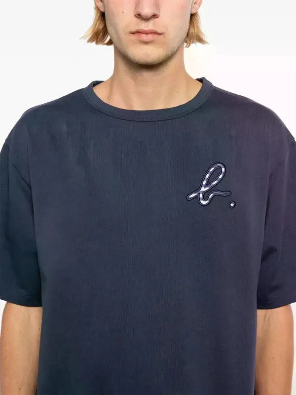 AGNES B. Logo-embroidered T-shirt - Blue