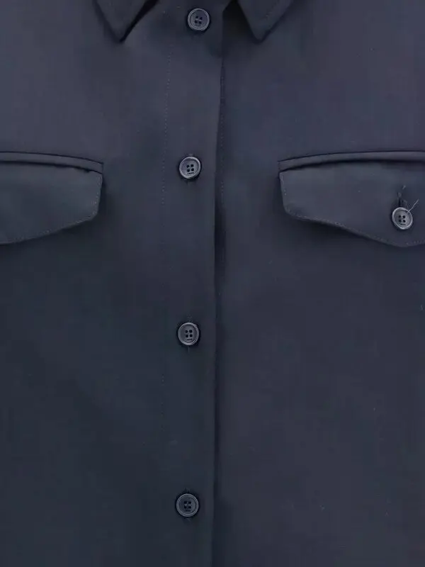 CRUNA Wool Overshirt With Pocket Detail - Blue