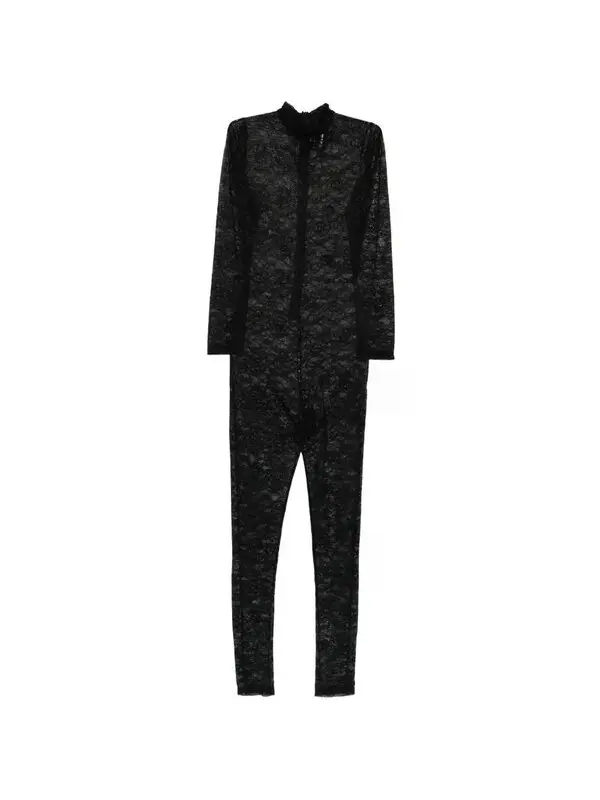Alchemy Fashions Lace Zip Jumpsuit - Black