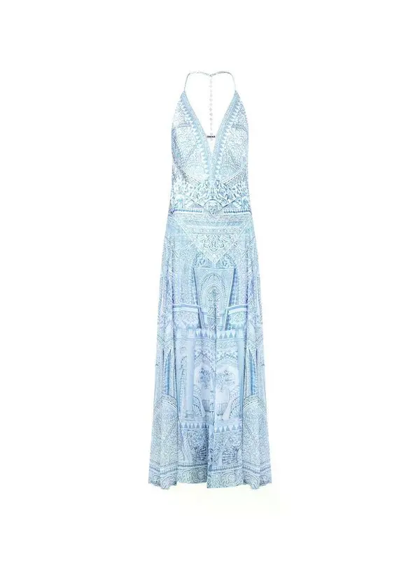 Camilla The Hum Of The Alhambra Hardware Detail Slip Dress - Blue