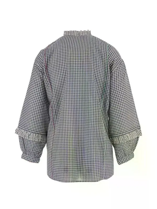 Pero Checked Shirt With Ruffle Trim