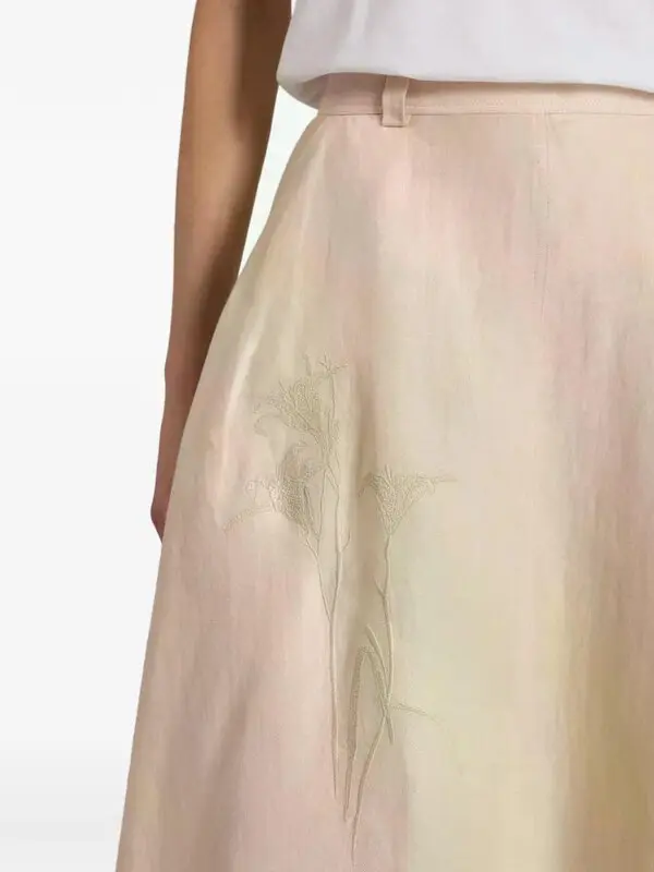 Incotex Floral-embroidered Midi Skirt