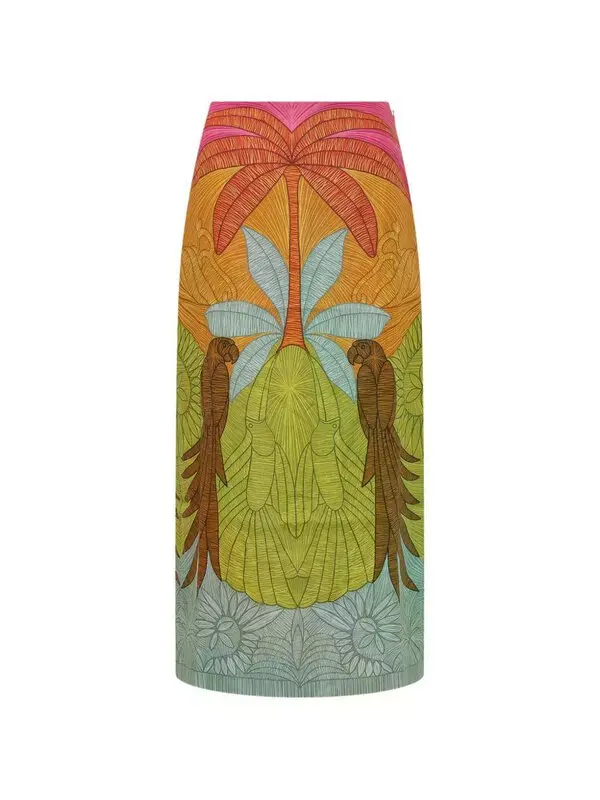 Farm Rio Printed Maxi Skirt - Green
