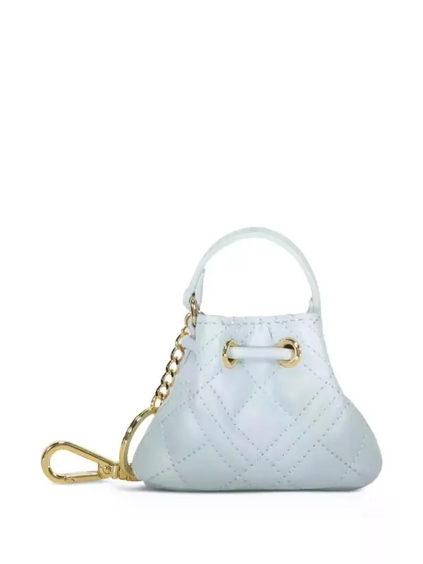Moschino Quilted Bag Keyring - Blue