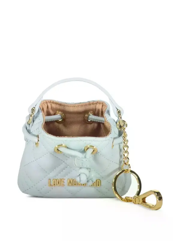 Moschino Quilted Bag Keyring - Blue