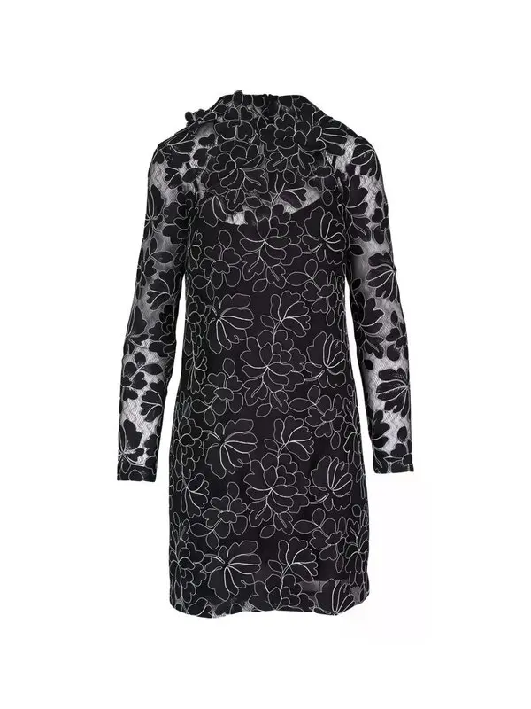 Lela Rose Floral Lace Mini Dress