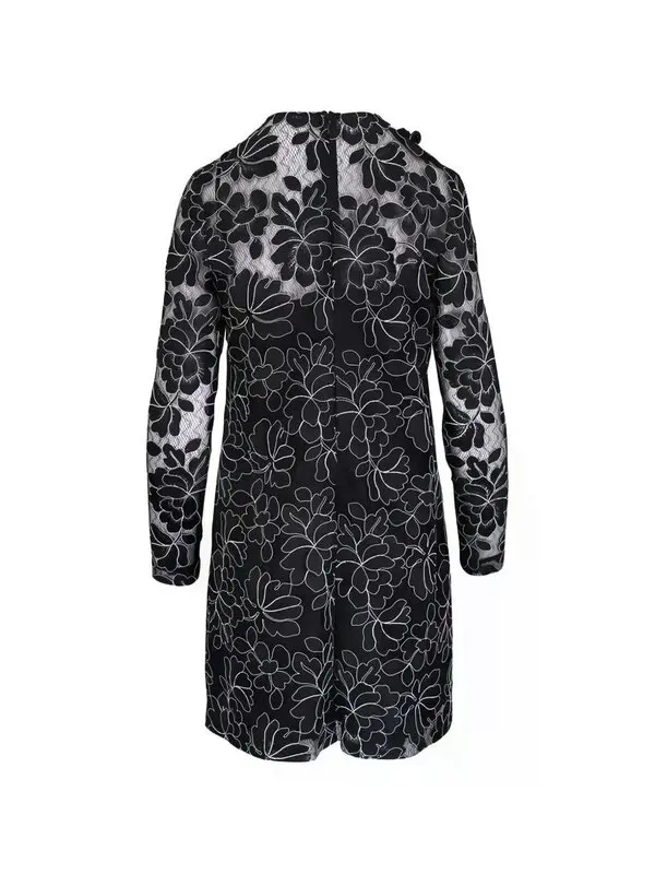 Lela Rose Floral Lace Mini Dress