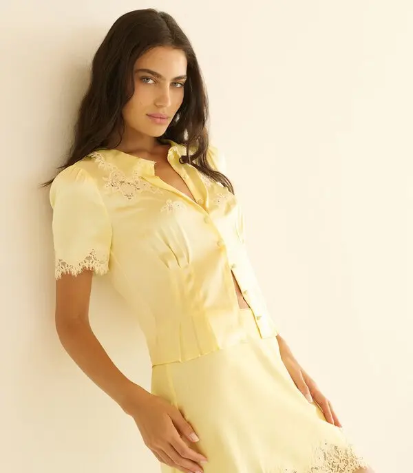 DÔEN Yvette Silk Satin Top