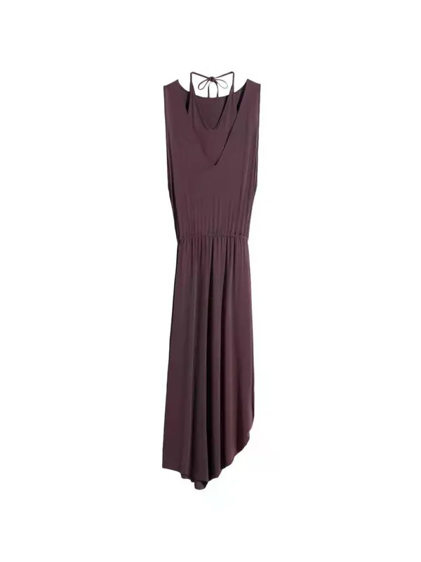 LEMAIRE Draped V-neck Midi Dress - Purple