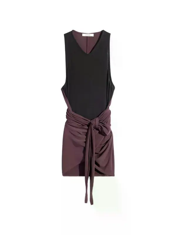 LEMAIRE Sleeveless V-neck Mini Dress - Black