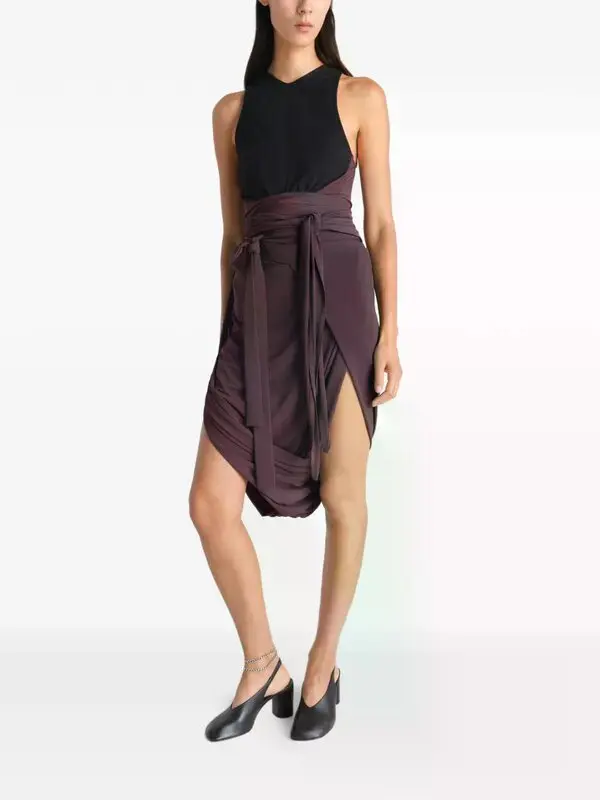 LEMAIRE Sleeveless V-neck Mini Dress - Black