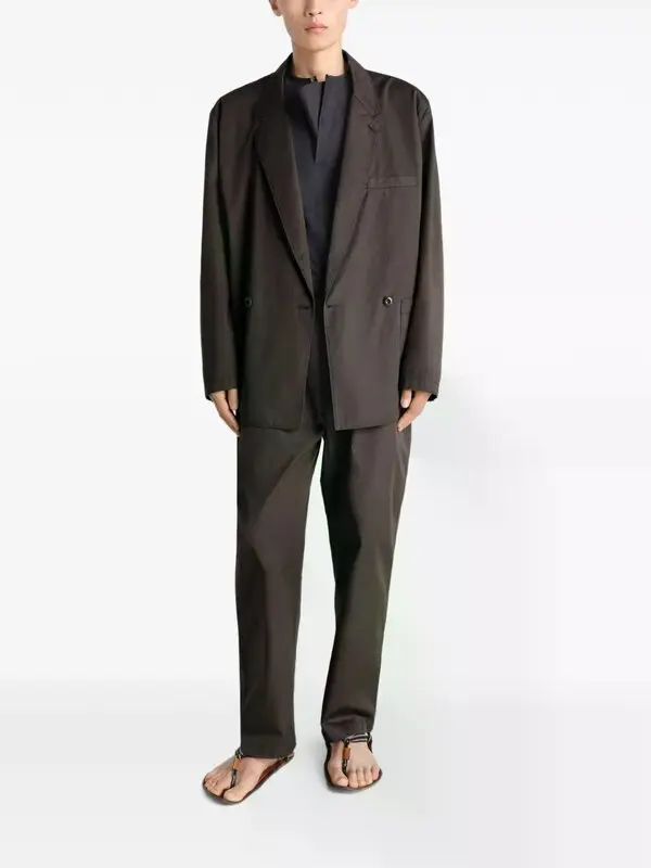 LEMAIRE Tapered Trousers With Pocket - Brown