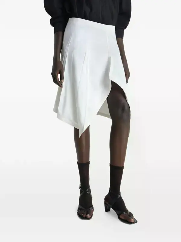 LEMAIRE Pleated Scarf Skirt - White