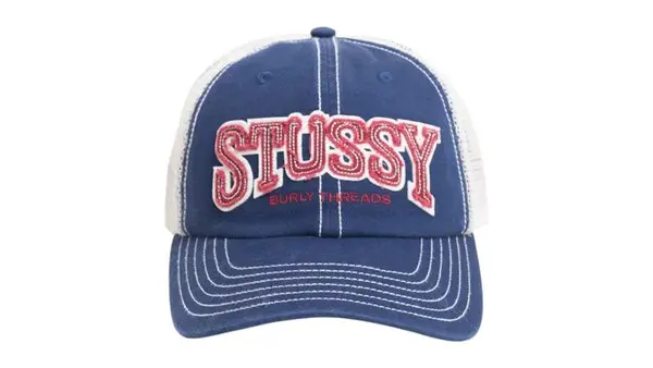 StÜssy Middepth Burly Threads Trucker Cap - Navy Blue