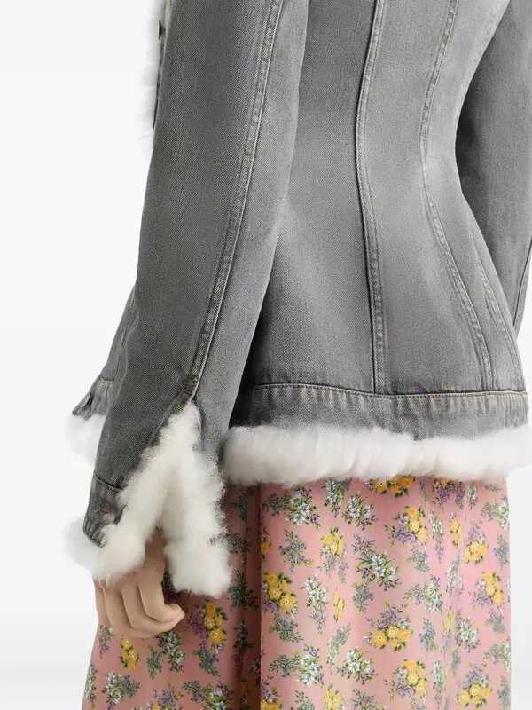 Dolce & Gabbana Faux-fur Trimmed Denim Jacket - Blue
