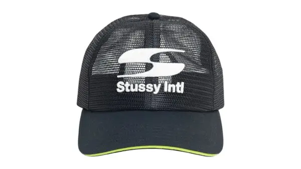 StÜssy Middepth Moto S Mesh Trucker Cap - Black