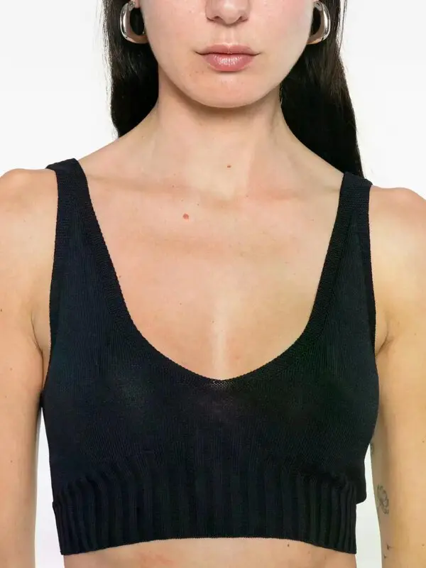 ALPHATAURI Ribbed V-neck Top