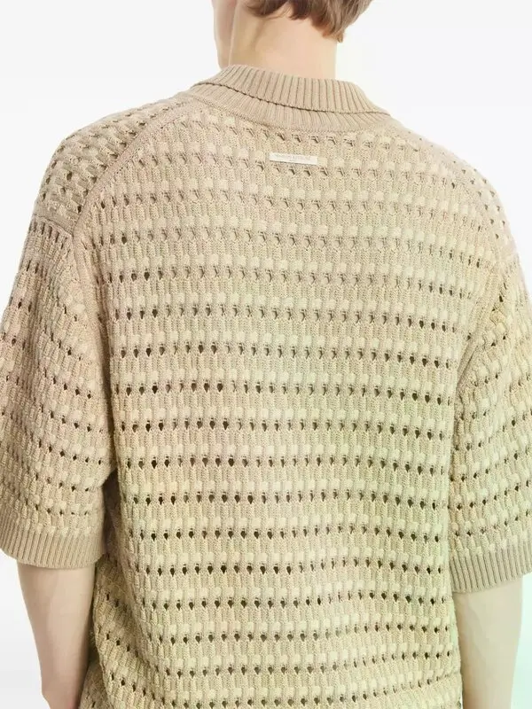 Maison Kitsuné Open-knit Polo Shirt
