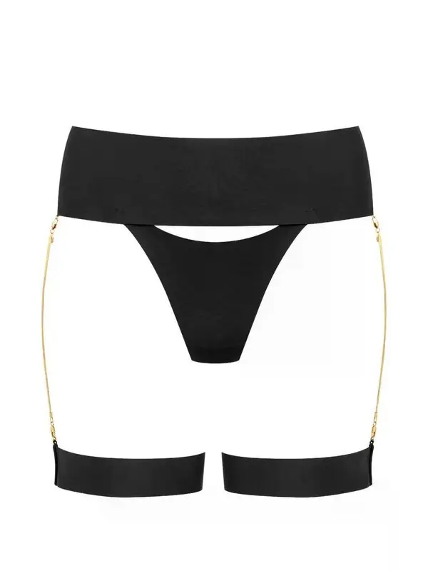 MAISON CLOSE Chain Tanga Briefs - Black