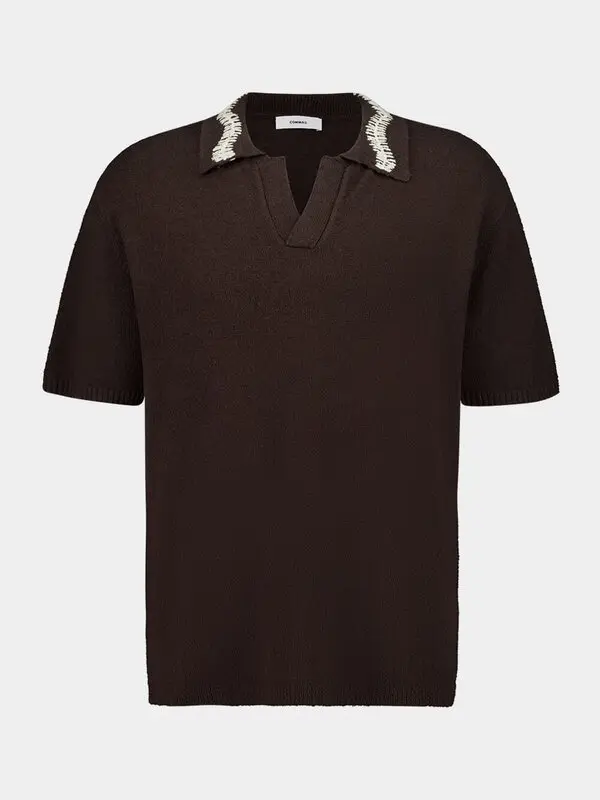 Commas Polo Hand Crochet Cotton - Brown