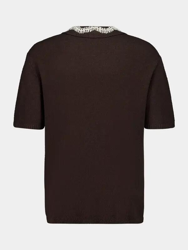 Commas Polo Hand Crochet Cotton - Brown