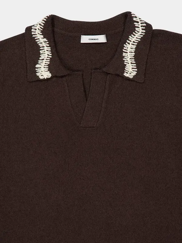 Commas Polo Hand Crochet Cotton - Brown