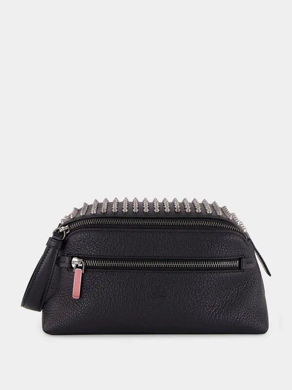 CHRISTIAN LOUBOUTIN Funky Leather Travel Pouch - Black