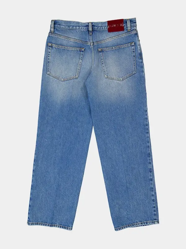 Gucci Light Wash Straight Fit Denim Pants - Blue