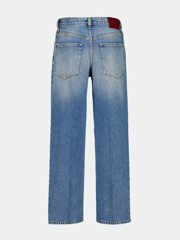 Gucci Light Wash Straight Fit Denim Pants - Blue