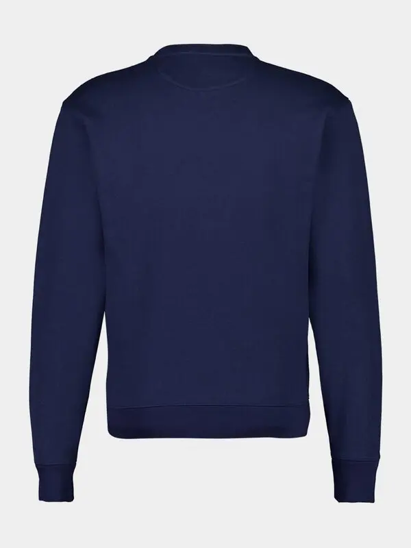 Valentino Garavani Cotton Sweatshirt With Chez Patch - Blue