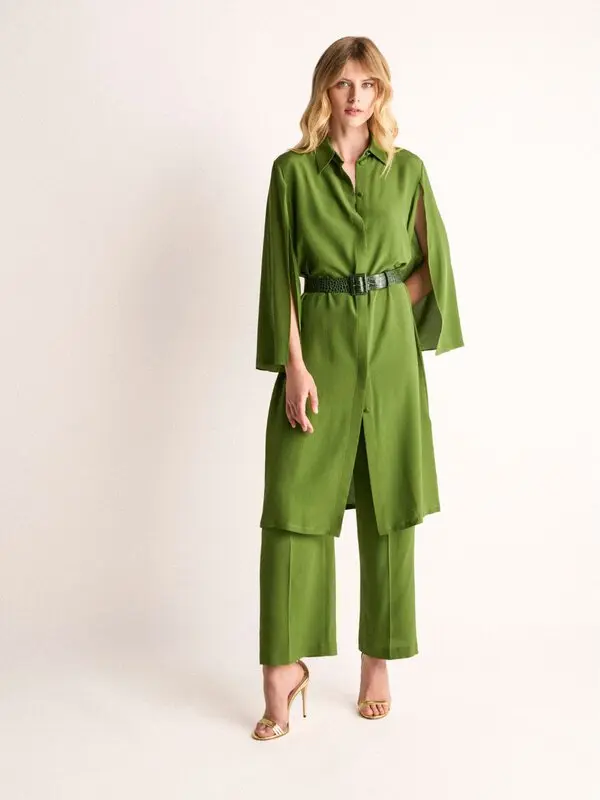 PAULA Chanterelle Garden Silk Midi Dress