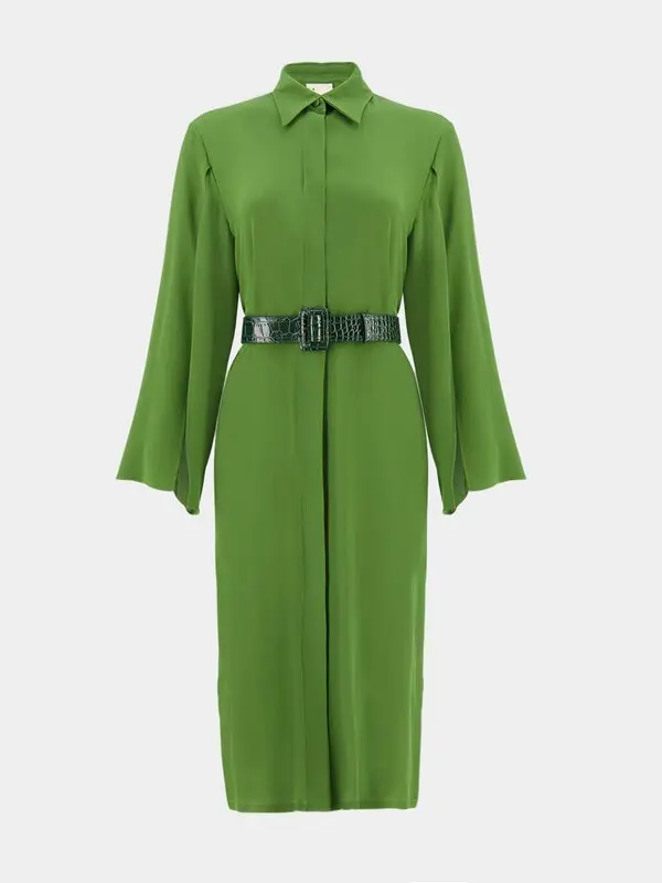 PAULA Chanterelle Garden Silk Midi Dress
