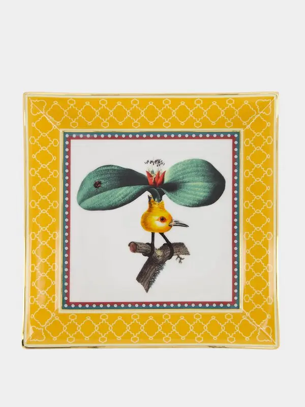 La DoubleJ Leafflyer Porcelain Tray - Yellow