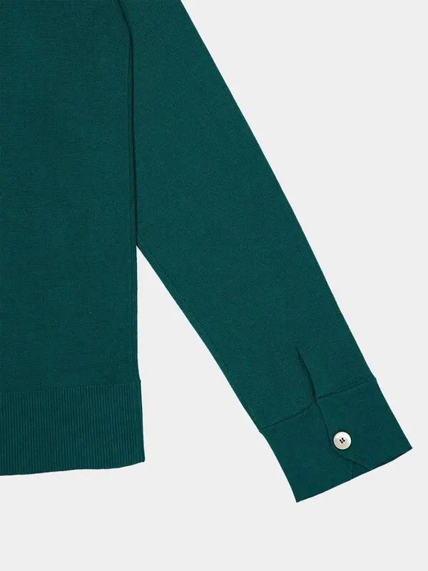 PIACENZA CASHMERE 1733 Forest Buttoned Overshirt - Green