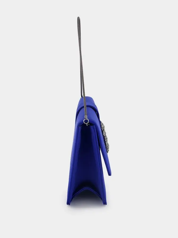 Manolo Blahnik Capri Satin Clutch - Blue
