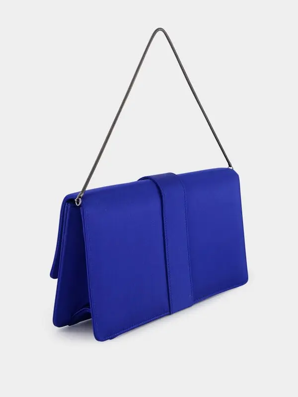 Manolo Blahnik Capri Satin Clutch - Blue