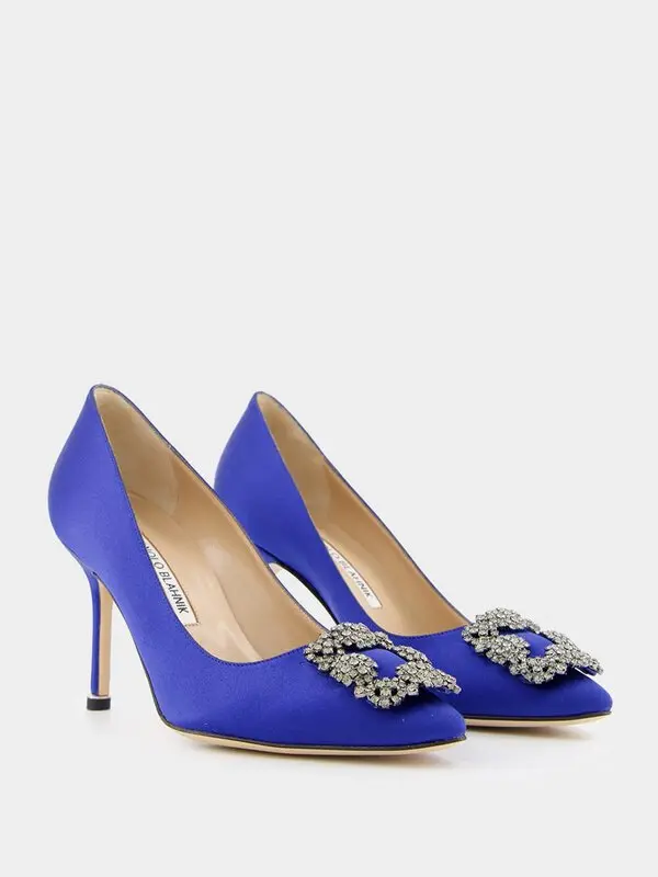 Manolo Blahnik Hangisi 90 Pumps - Blue