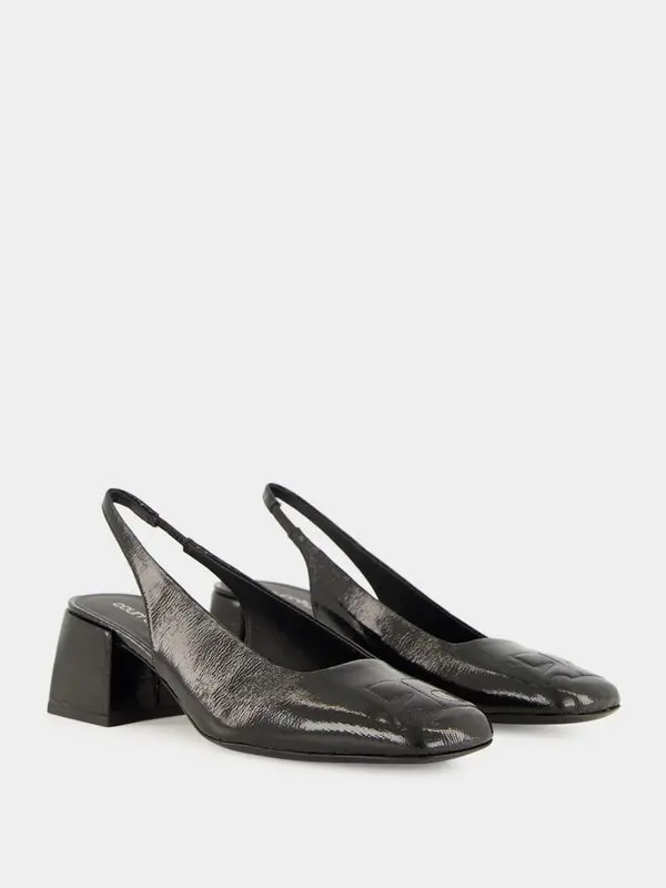 COURREGES Vinyl Slingback Heels - Black