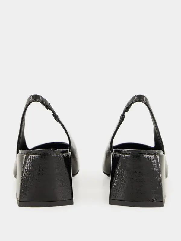 COURREGES Vinyl Slingback Heels - Black