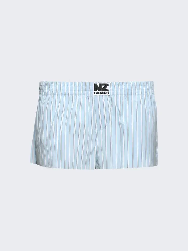 Natasha Zinko Striped Short Shorts - Blue