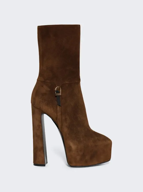 Saint Laurent Tria 105 Boots - Brown