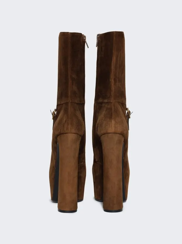 Saint Laurent Tria 105 Boots - Brown