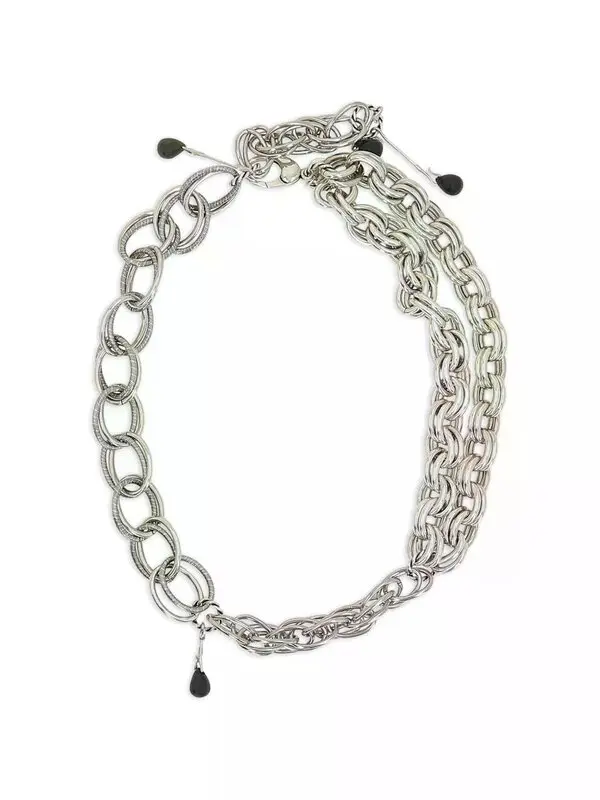 NAMACHEKO Onyx-pendant Chain Necklace - Silver